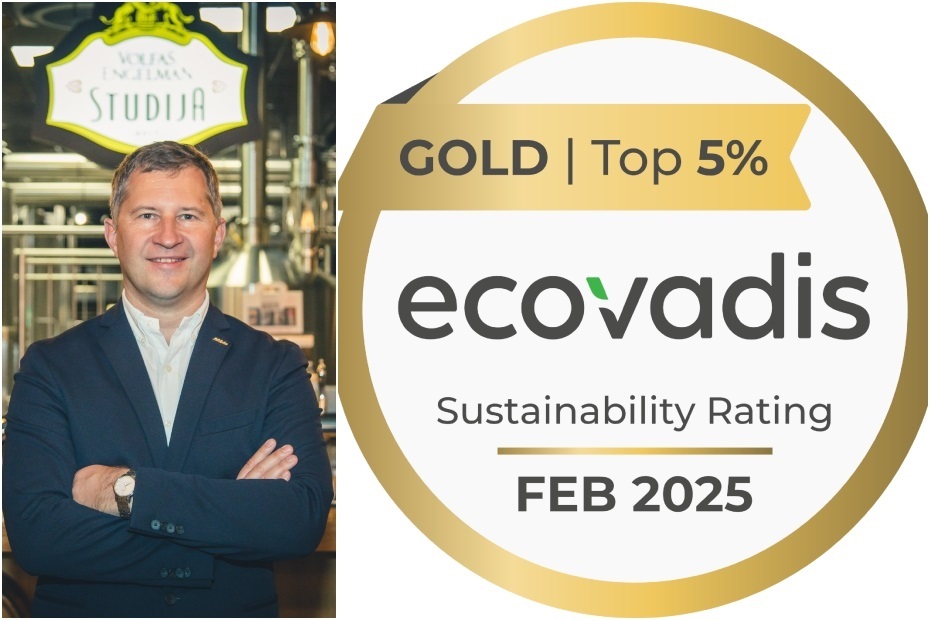 „EcoVadis“ aukso medalis už tvarumą skirtas bravorui „Volfas Engelman ...